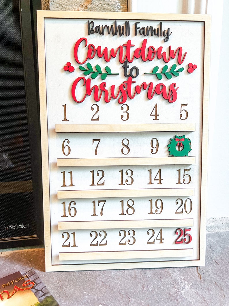 Christmas Countdown Calendar Family Countdown to Christmas - Etsy