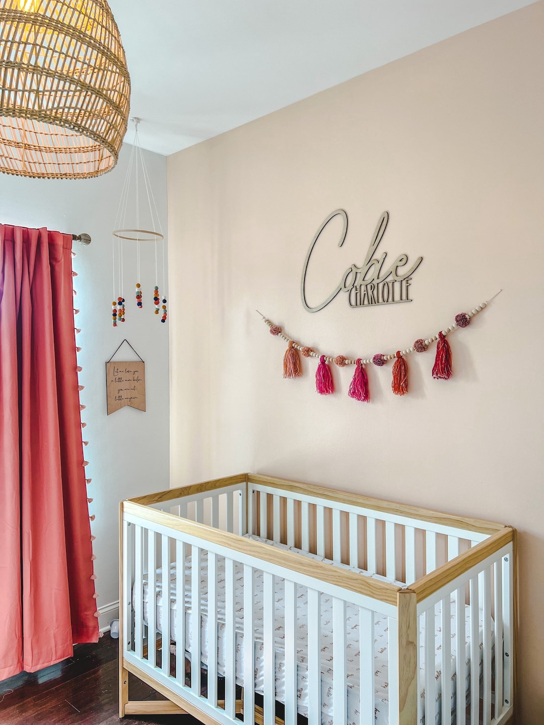 Nursery Name Sign | Boho Name Cut Out for Wall | Baby Name Sign | Over ...
