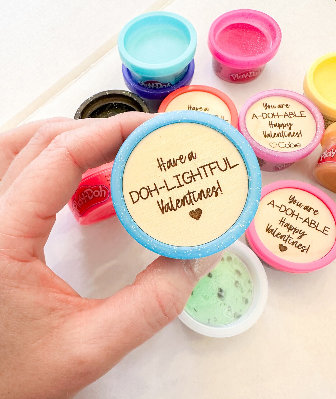 Valentine Play Doh Favors | Class Valentine Gift | Personalized Kids ...