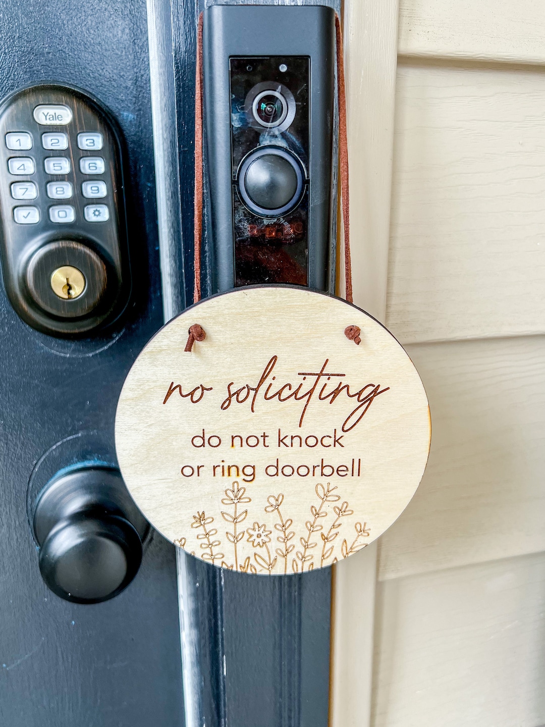 No Soliciting Wood Sign-please Do Not Knock Sign-sleeping Baby Sign ...