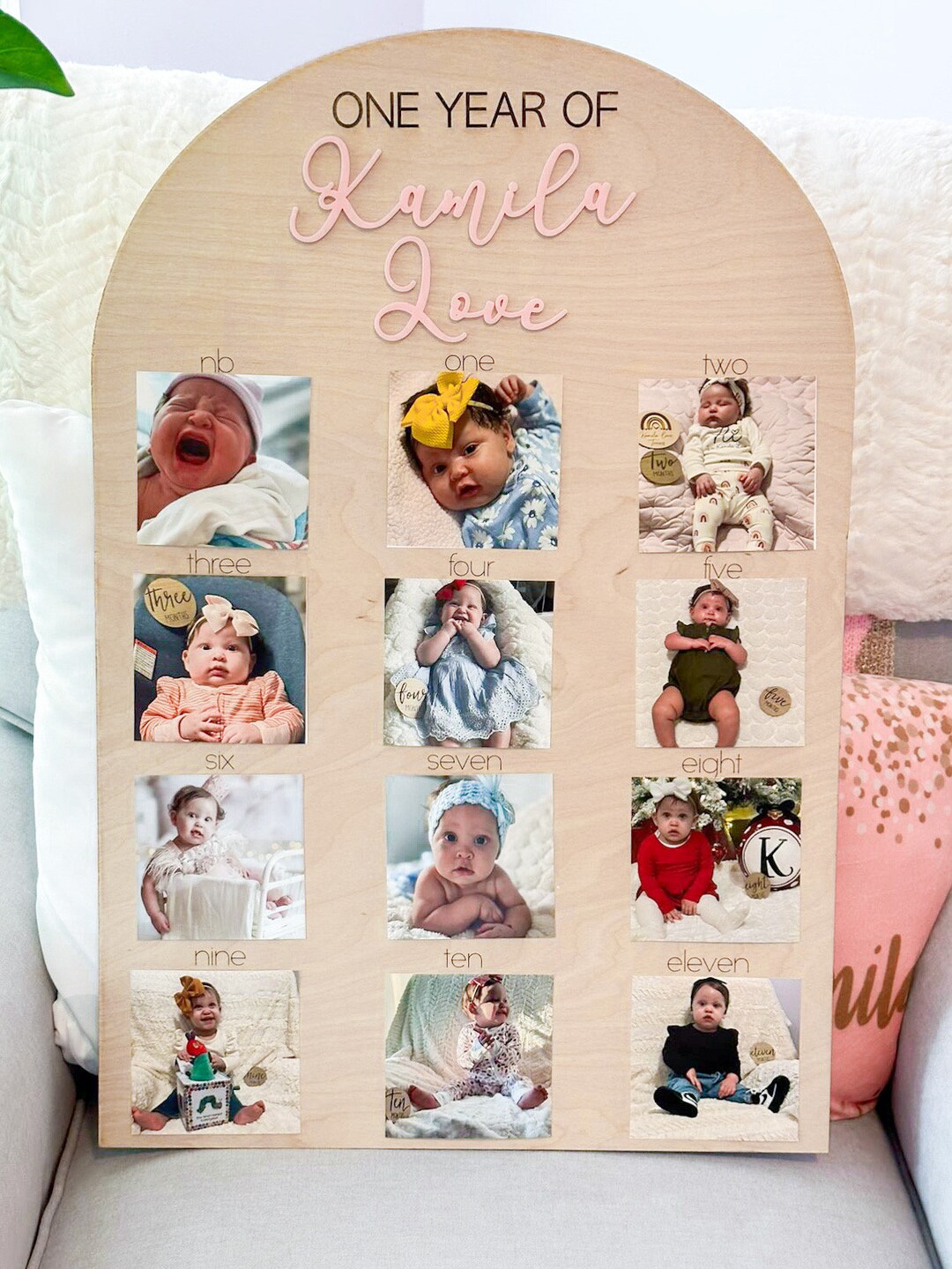 One Year Of Baby Monthly Milestone Photos First Birthday - Etsy
