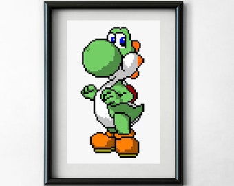 Hatching Yoshi PDF Cross Stitch Pattern Yoshi Super Mario - Etsy