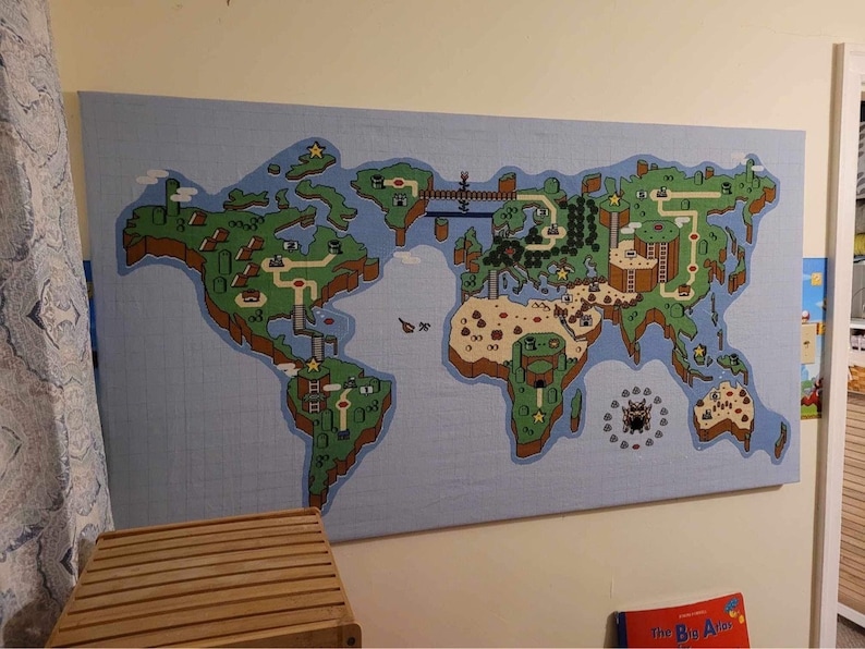 Mario World Map Cross Stitch - Etsy