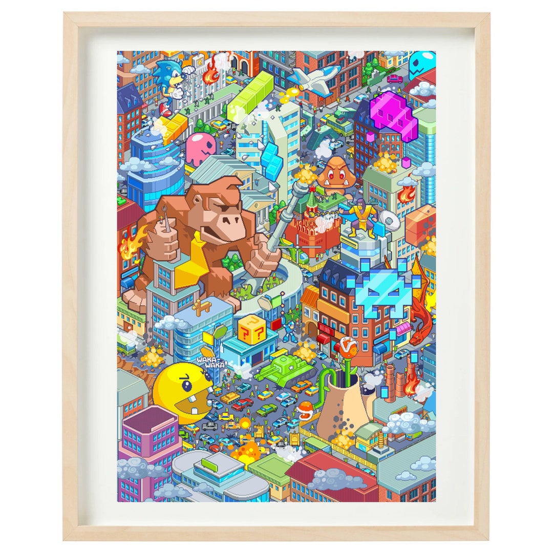 Retro Game Poster Cross Stitch - Etsy