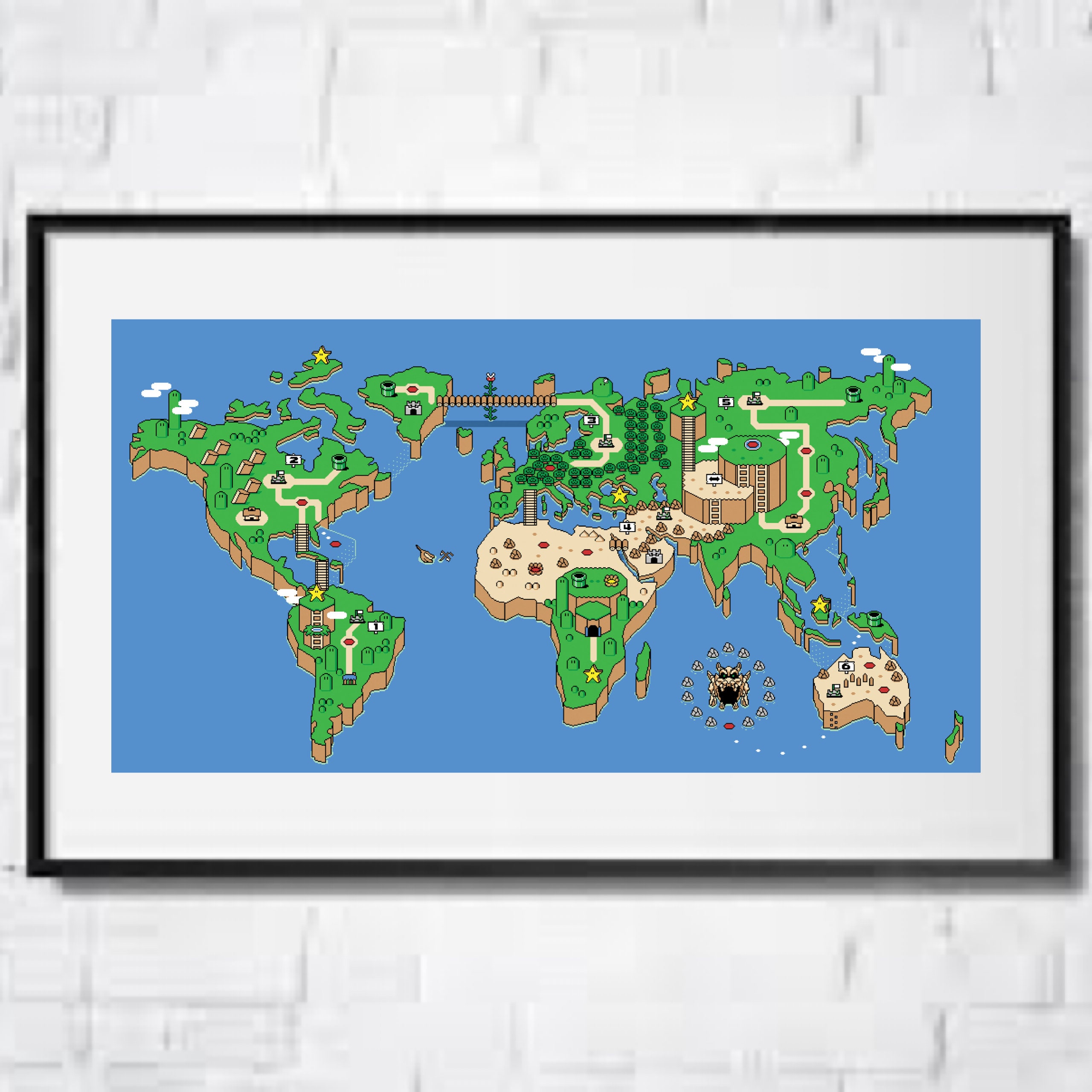 Super Mario World All Worlds Maps Cross Stitch Pattern Uk🈸 Descubra