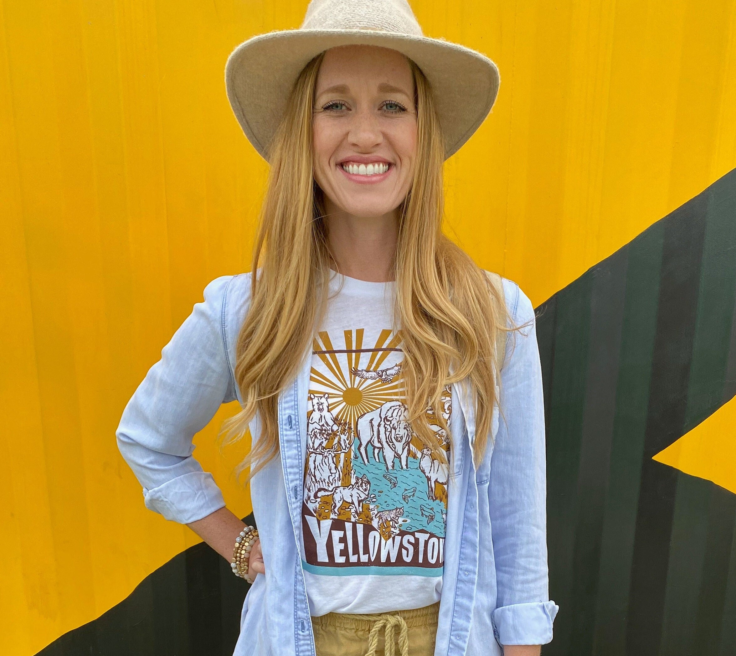 Cute Women T Shirt, Yellowstone National Park, Casual Designer Travel T ...