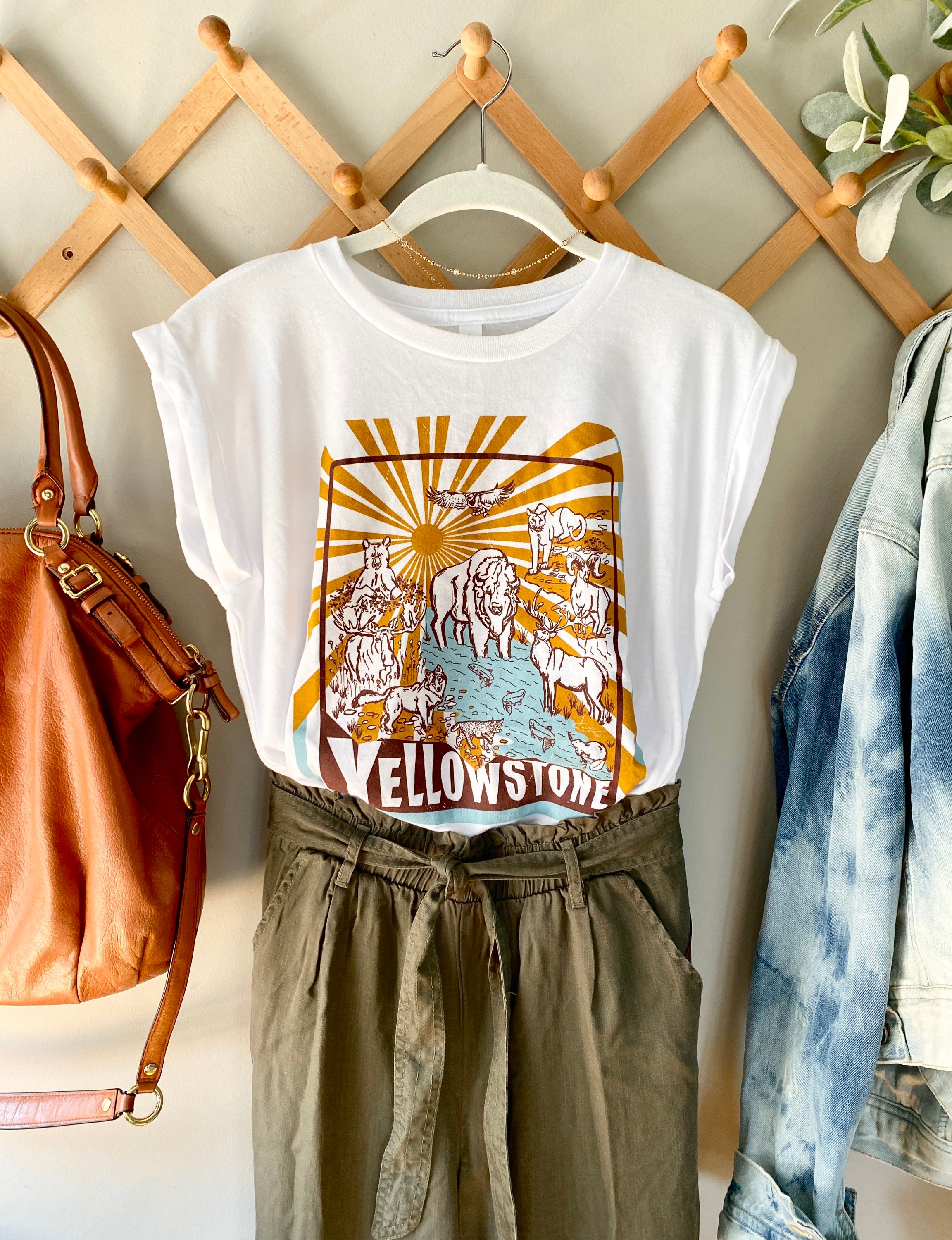 Cute Women T Shirt, Yellowstone National Park, Casual Designer Travel T ...