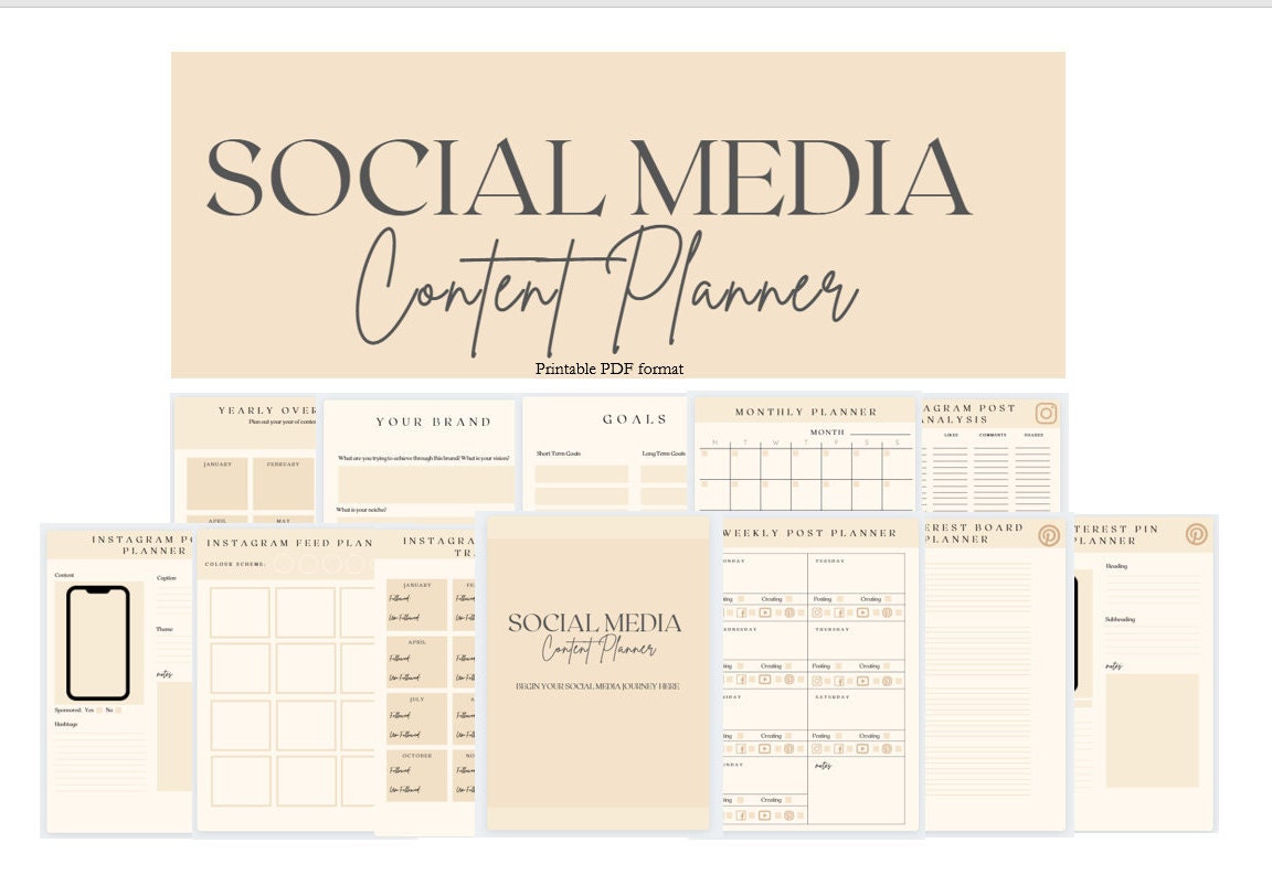 Social Media Content Planner, Instagram Social Media Templates, Content ...