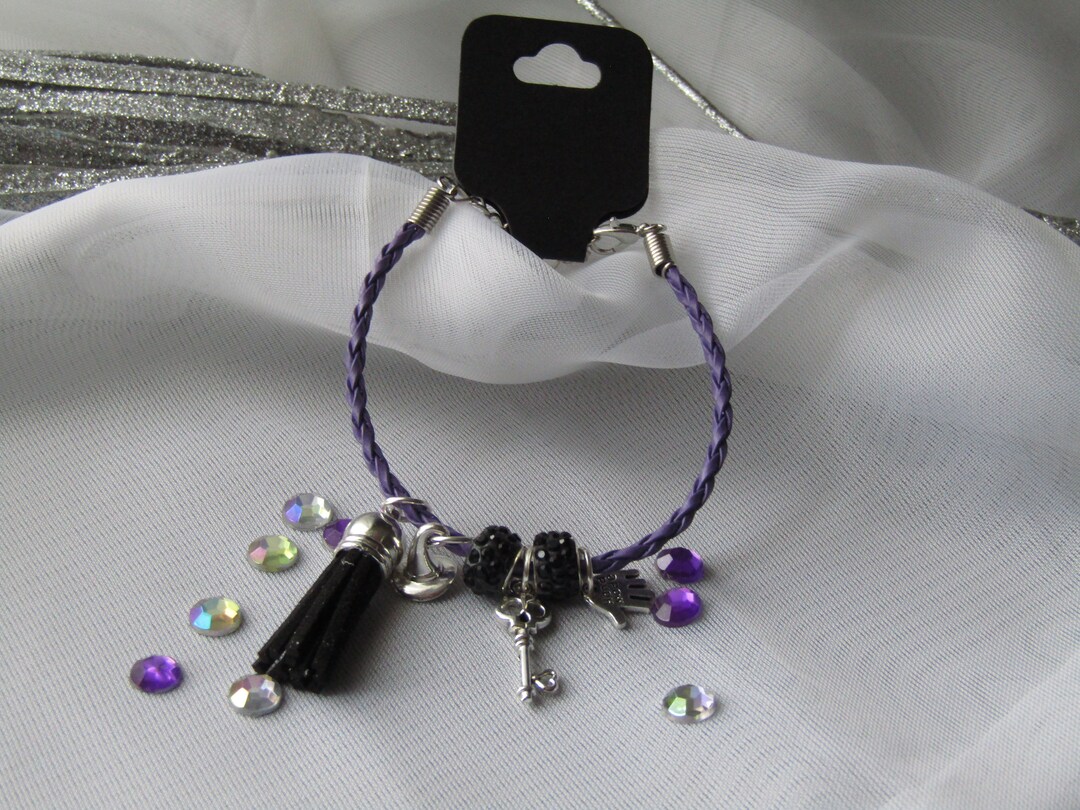 Purple Witchy Charm Bracelet - Etsy