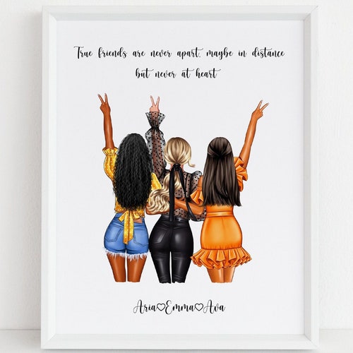 3 Best Friend Print Best Friend Gift Personalised Best - Etsy