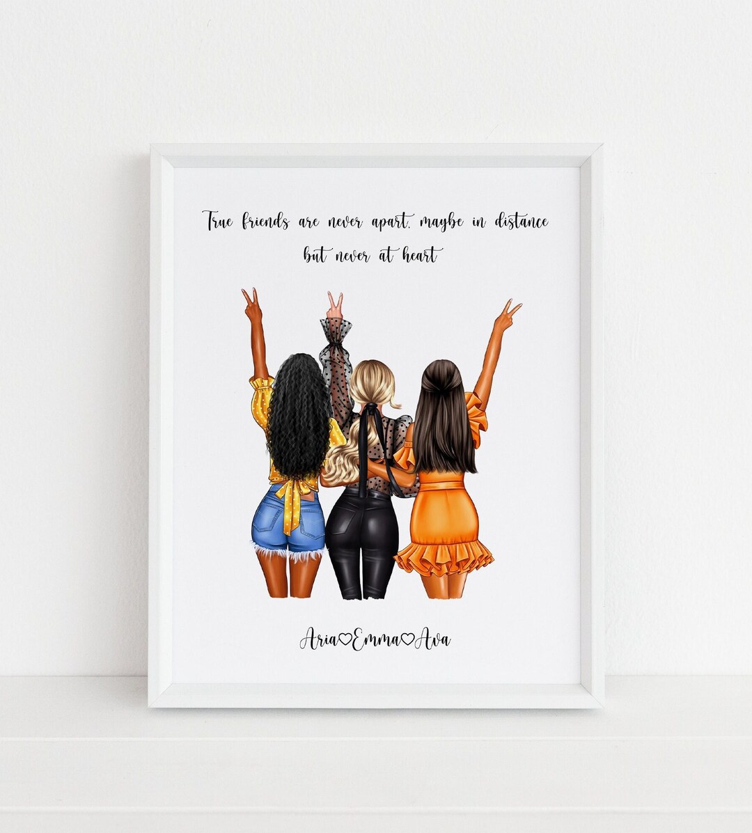 3 Best Friend Print, Best Friend Gift, Personalised Best Friend Gift ...