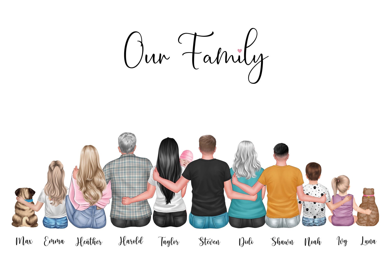Personalised Family Print, Family Prints, Personalised Family Gift ...