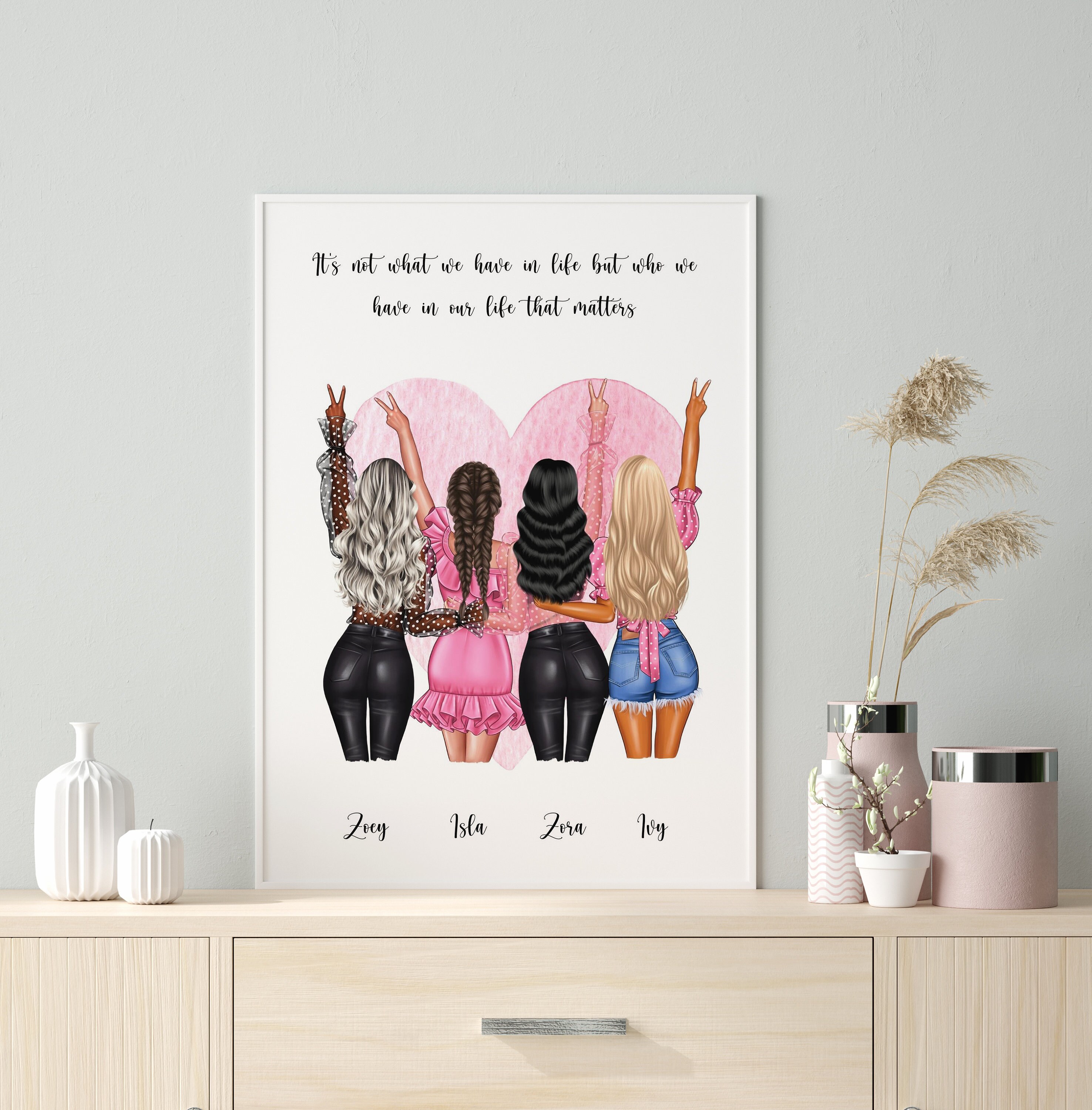 4 Friends Print Best Friend Print Best Friend Gift - Etsy