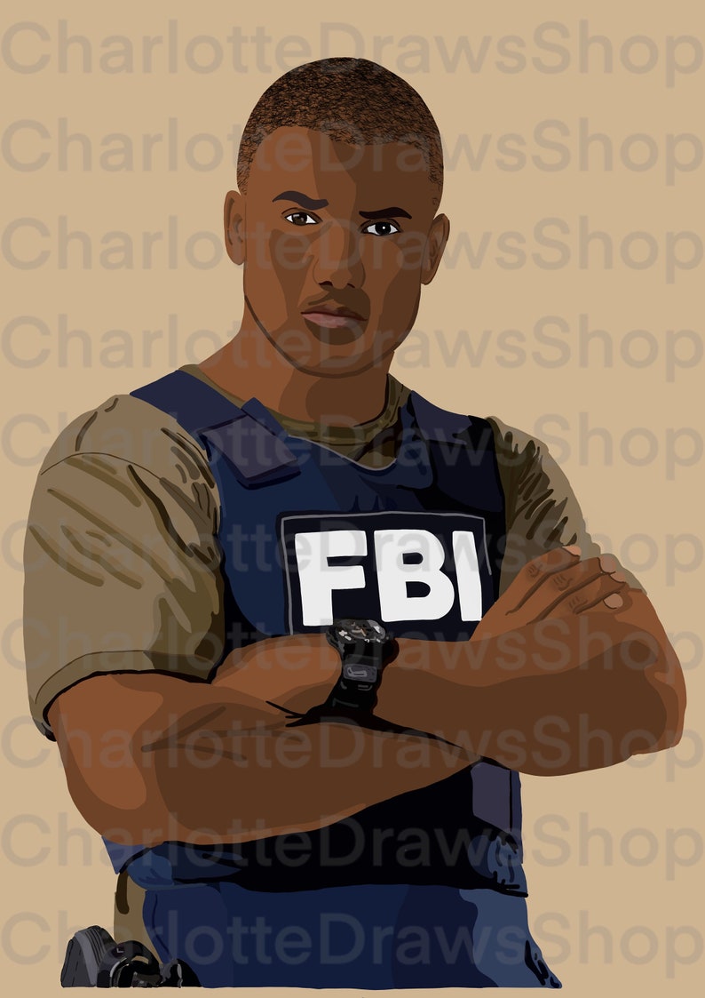 Criminal Mind Derek Morgan Digital Drawing - Etsy