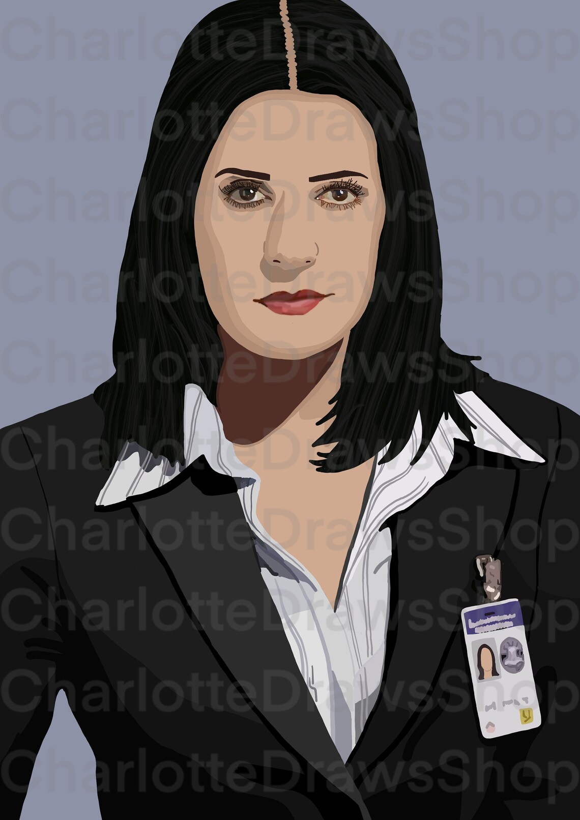 Criminal Mind Emily Prentiss With FBI Badge Digital Drawing - Etsy