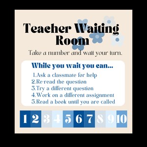 Teacher Waiting Room - Student Waiting Room Poster - Classroom ...