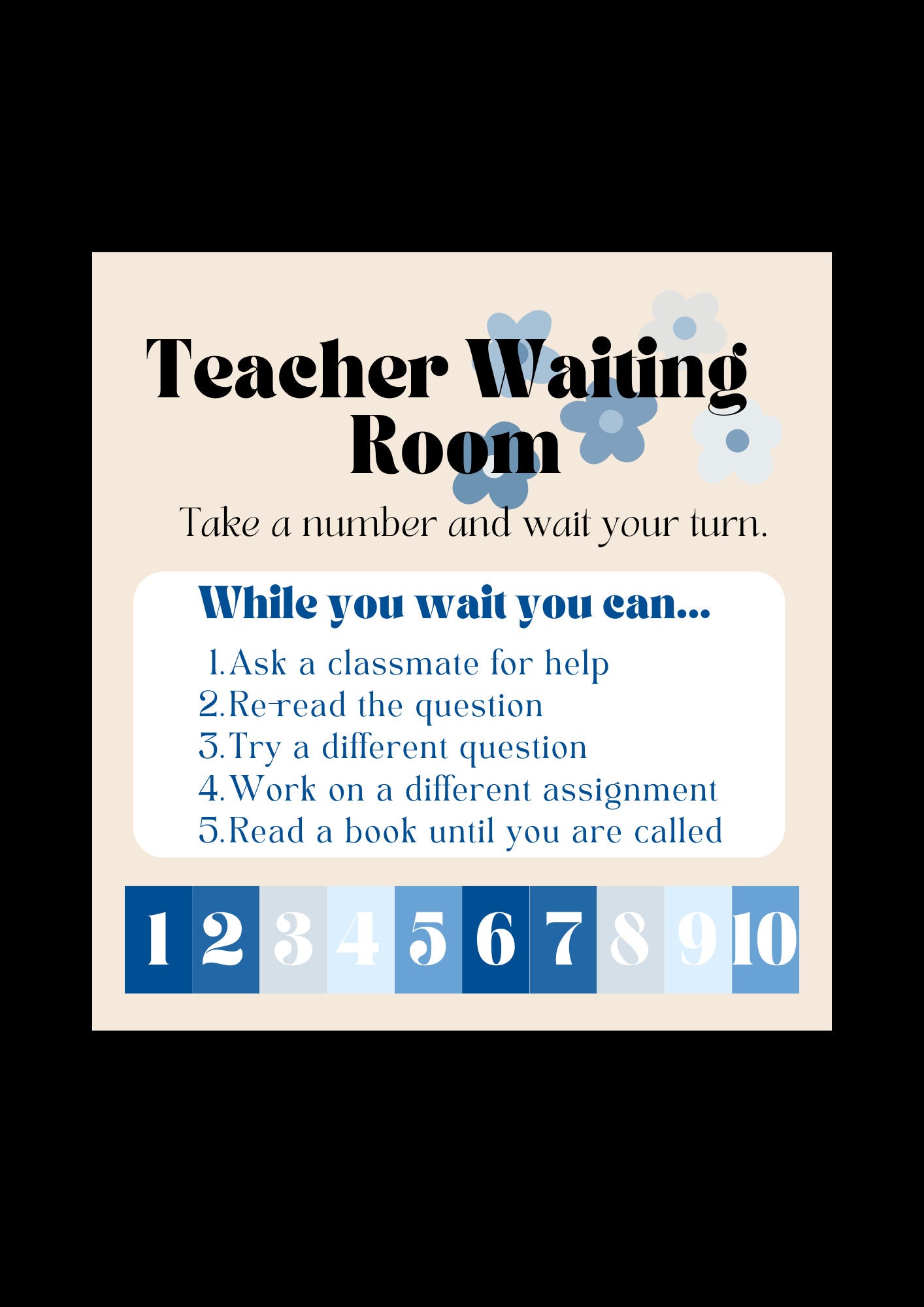 Teacher Waiting Room - Student Waiting Room Poster - Classroom ...