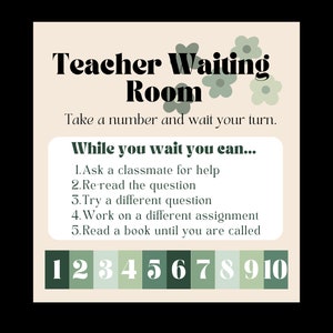 Teacher Waiting Room - Student Waiting Room Poster - Classroom ...