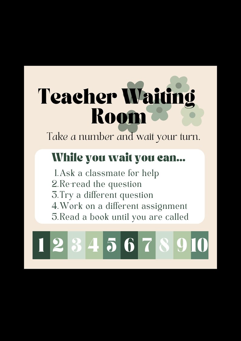 Teacher Waiting Room - Student Waiting Room Poster - Classroom ...