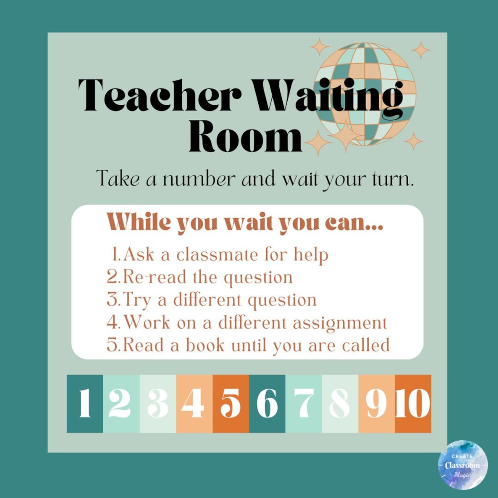 Retro Teacher Waiting Room - Student Waiting Room Poster - Classroom ...