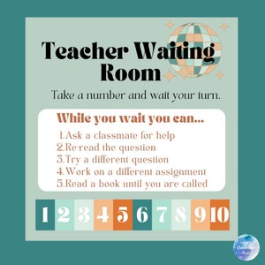 Retro Teacher Waiting Room - Student Waiting Room Poster - Classroom ...