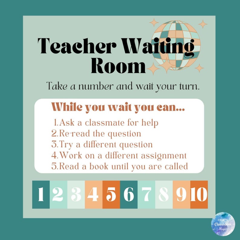 Retro Teacher Waiting Room - Student Waiting Room Poster - Classroom ...