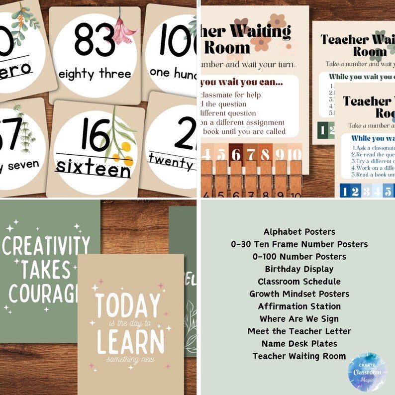 Boho Classroom Decor Bundle Calm and Neutral Plant Theme Complete ...