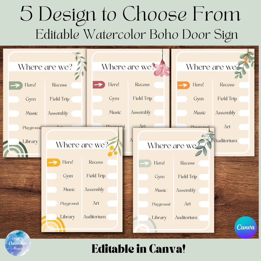 Where Are We Poster | Classroom Decor | Boho Design | Classroom Locator ...