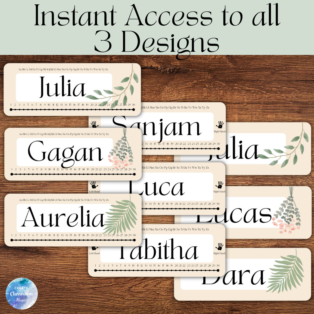 Classroom Name Tags | Desk Plates | Boho Elementary Decor | Student ...