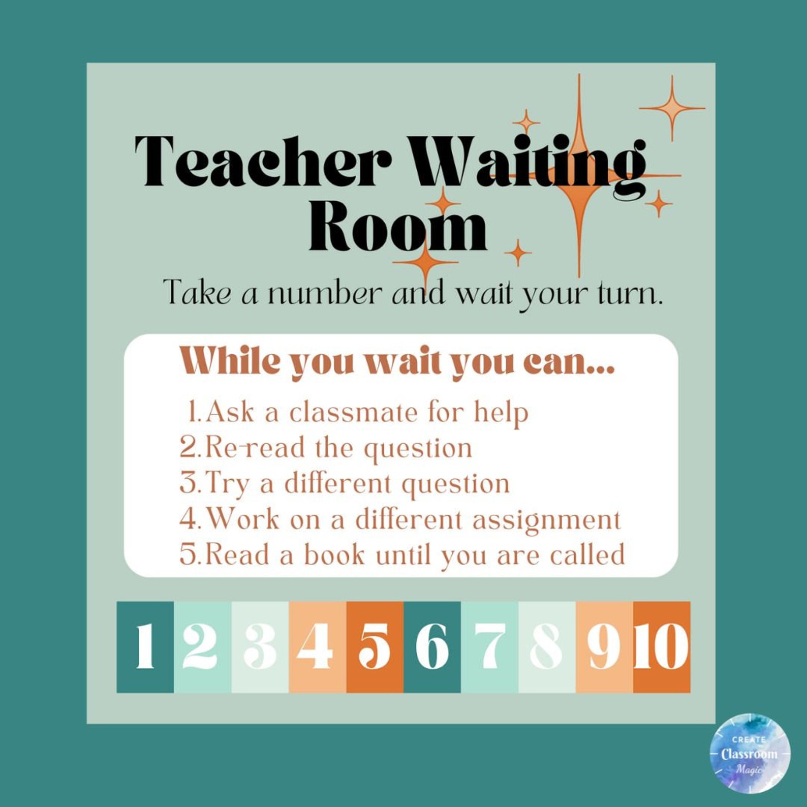 Retro Teacher Waiting Room - Student Waiting Room Poster - Classroom ...