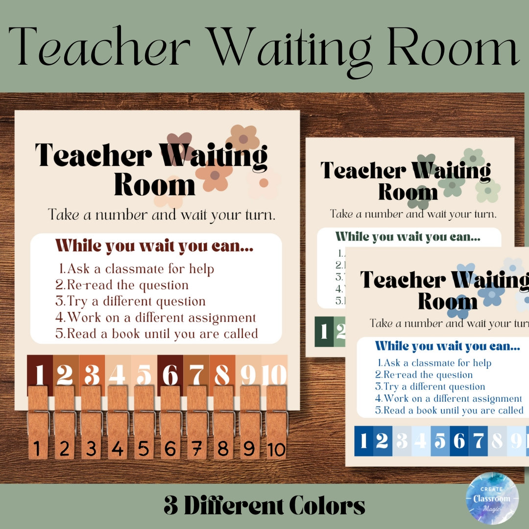 Teacher Waiting Room - Student Waiting Room Poster - Classroom ...