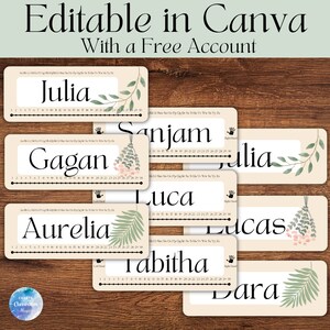 Classroom Name Tags | Desk Plates | Boho Elementary Decor | Student ...