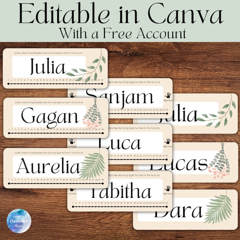 Classroom Name Tags | Desk Plates | Boho Elementary Decor | Student ...