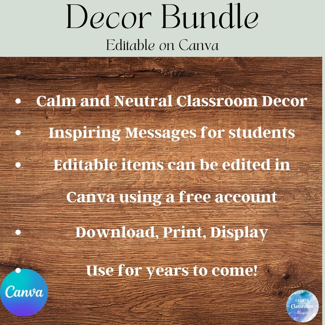 Boho Classroom Decor Bundle Calm and Neutral Plant Theme Complete ...