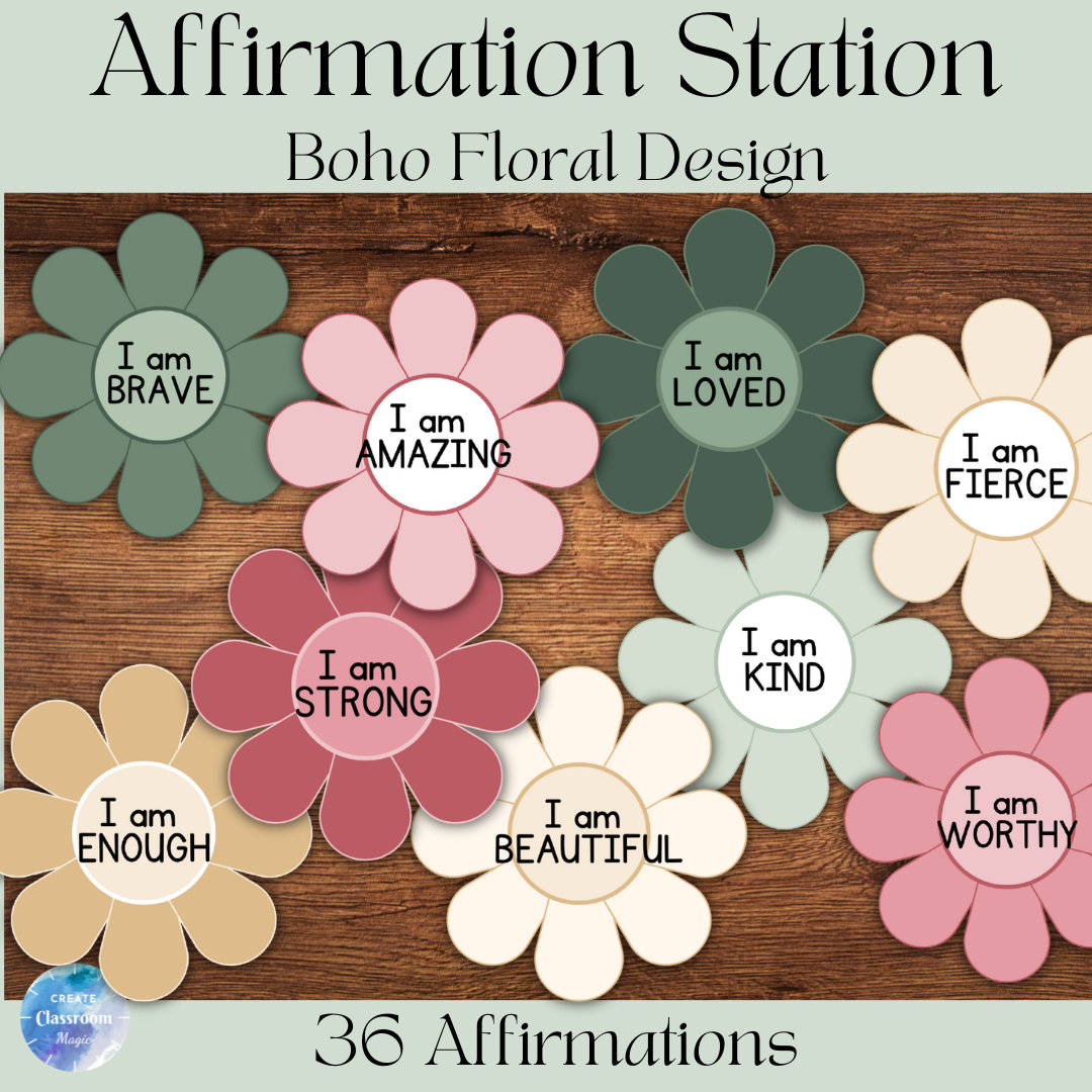 Floral Affirmation Station | Affirmation Cards | Growth Mindset Cards ...