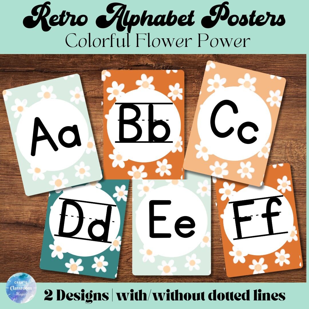 Alphabet Posters | Classroom Decor | Letter Posters | Retro Decor ...