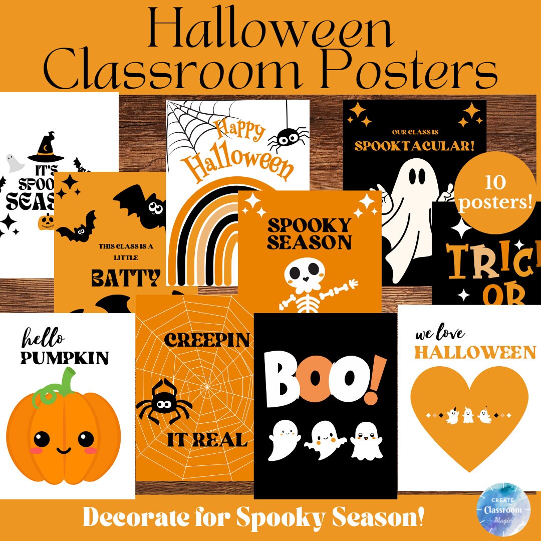 Halloween Classroom Posters | Spooky Decor | Wall Art for Teachers ...