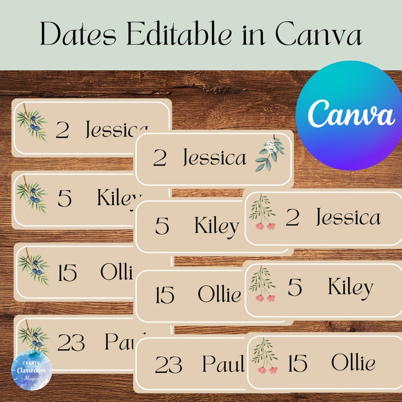 Boho Birthday Classroom Display | Custom Student Birthday Calendar ...