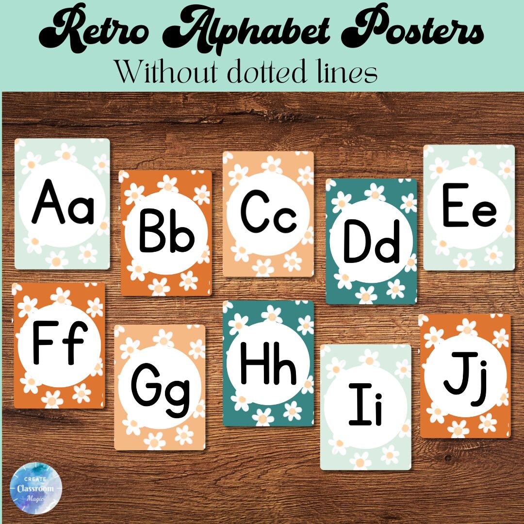 Alphabet Posters | Classroom Decor | Letter Posters | Retro Decor ...