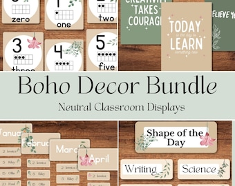 Plant Boho Neutral Classroom Decor Bundle Plant Classroom Decor Bundle ...