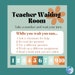 Retro Teacher Waiting Room - Student Waiting Room Poster - Classroom ...