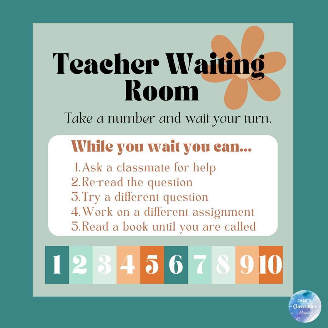 Retro Teacher Waiting Room - Student Waiting Room Poster - Classroom ...