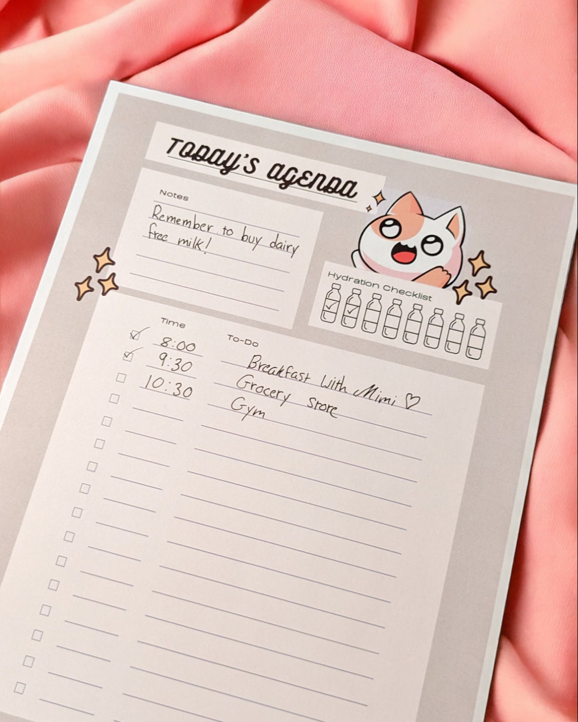 To Do List Printable Checklist Kawaii Cat Aesthetic Daily - Etsy