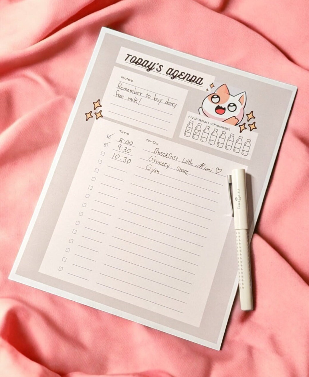 To Do List Printable Checklist Kawaii Cat Aesthetic Daily - Etsy