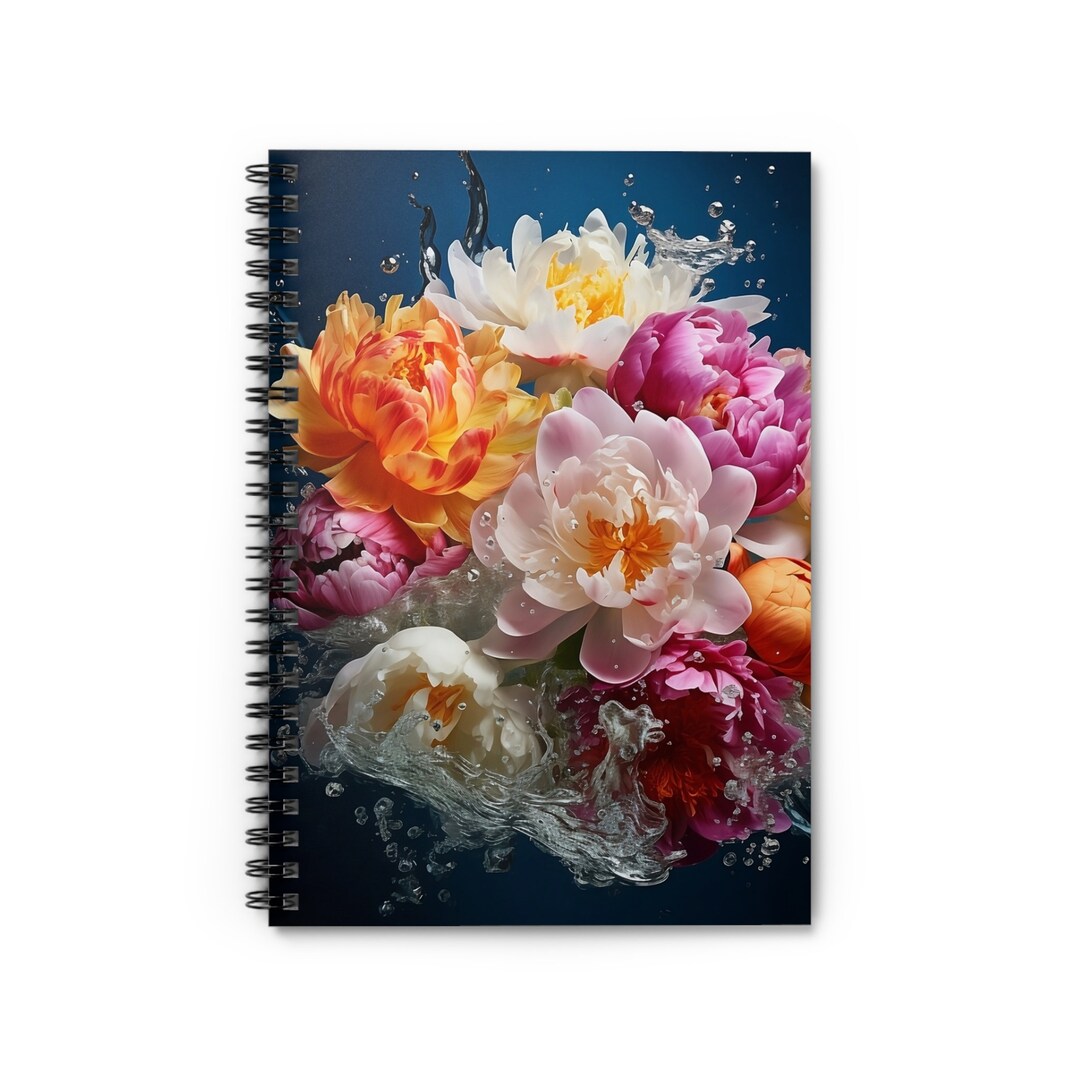 Peonies Underwater Spiral Notebook - Etsy