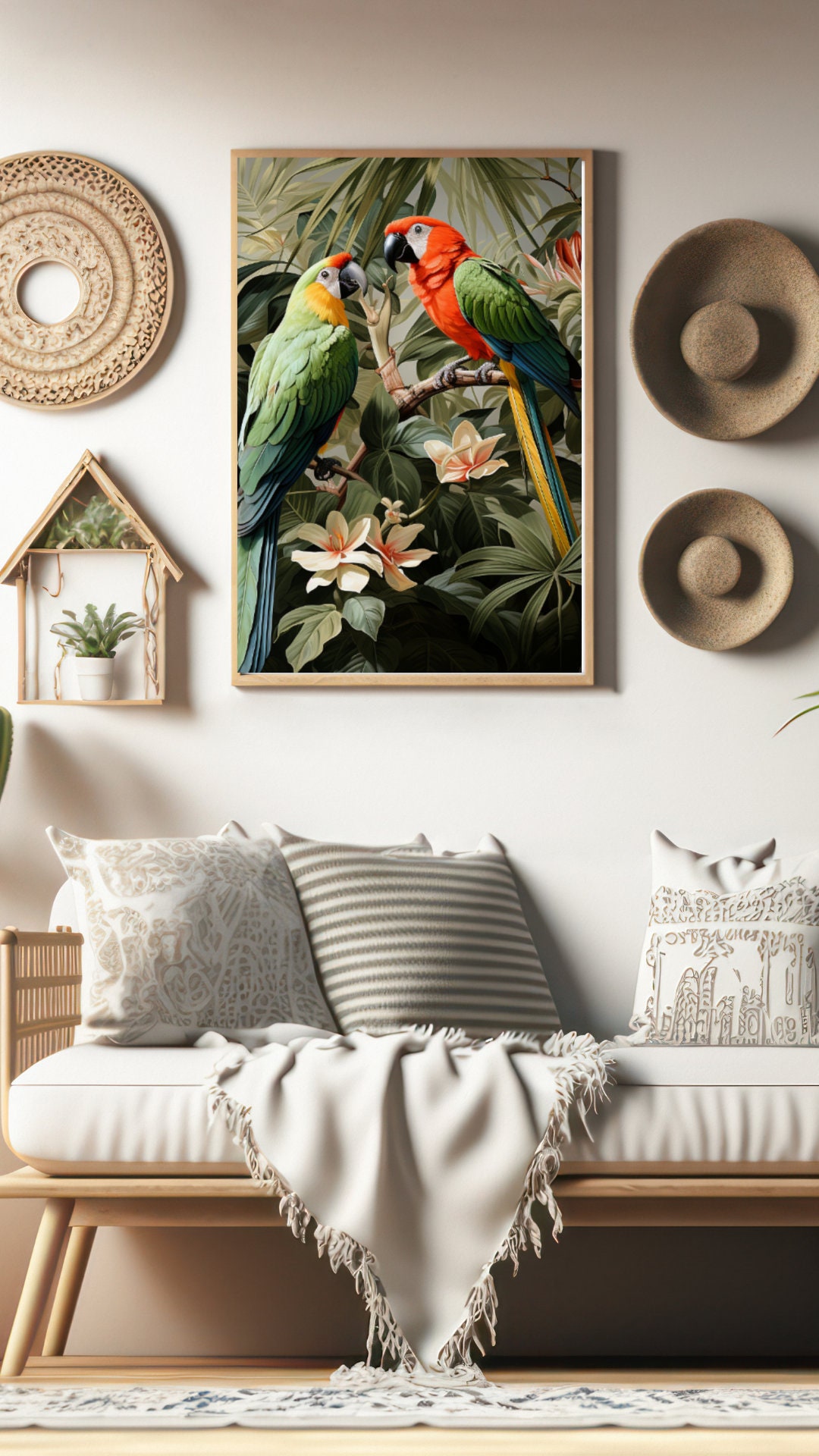 Tropical Jungle Print, Parrot Print, Jungle Art - Etsy