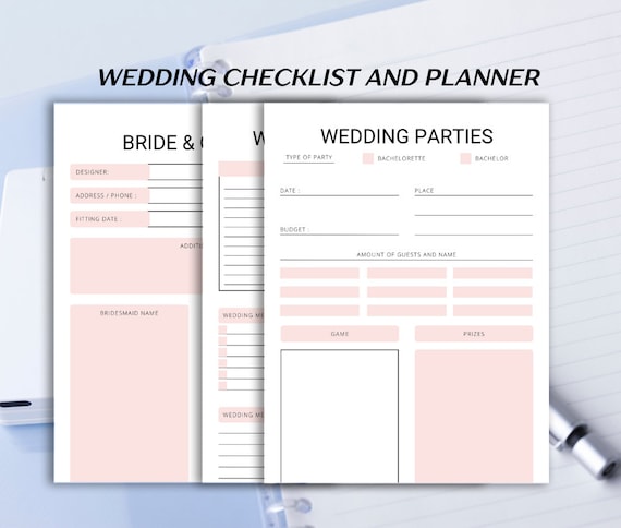 Wedding Planner Printable Printable Wedding Planner Pages - Etsy