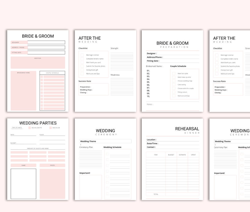 Wedding Planner Printable Printable Wedding Planner Pages Wedding Plan ...