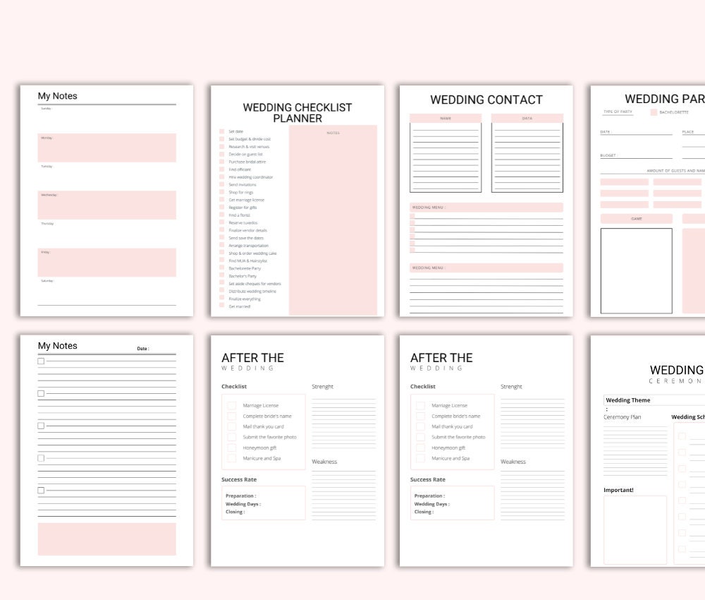 Wedding Planner Printable Printable Wedding Planner Pages Wedding Plan ...