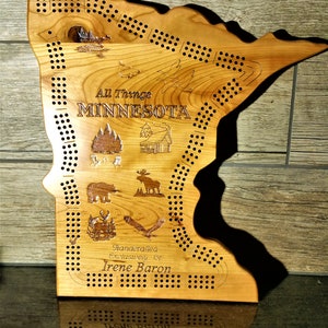 Custom Minnesota Wildlife Cribbage Board Personalized - Etsy